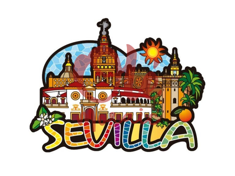 Resin magnet. Panoramic. Seville. | Olé Mosaic