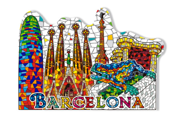 Resin magnet. Panoramic. Sagrada Familia. Barcelona. | Olé Mosaic