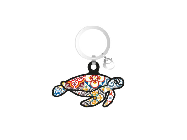 Wooden Keychain. Turtle. Mediterranean Style. | Olé Mosaic